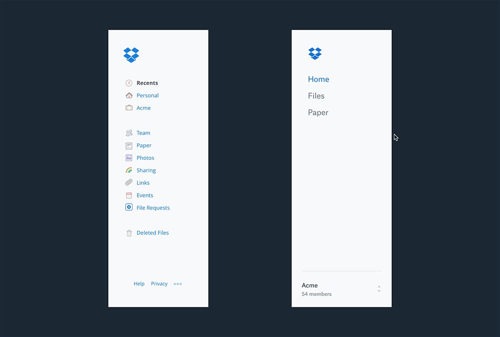 Ed Chao - Dropbox Web Redesign